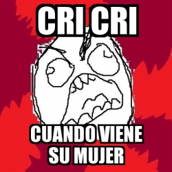 Meme Rage FU - CRI CRI CUANDO VIENE SU MUJER - 21811777