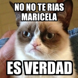 Meme Grumpy Cat - no no te rias maricela es verdad - 22326249