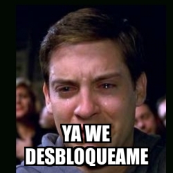 Meme crying peter parker - ya we desbloqueame - 22458473