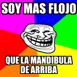 Meme Troll - SOY MAS FLOJO QUE LA MANDIBULA DE ARRIBA - 22646066