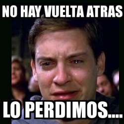 Meme crying peter parker - no hay vuelta atras lo perdimos.... - 22656177