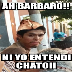 Meme Personalizado - ah barbaro!! ni yo entendi chato!! - 22717280