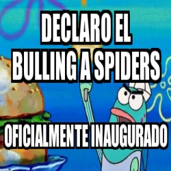 Meme Personalizado - declaro el bulling a spiders oficialmente ...