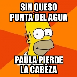 Meme Homer - SIN QUESO PUNTA DEL AGUA PAULA PIERDE LA CABEZA - 23100144