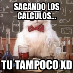 Meme Chemistry Cat - Sacando los calculos... Tu tampoco XD - 23657474