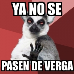 Meme Chill Out Lemur - Ya no se Pasen de verga - 23763631