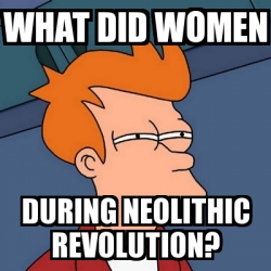 Meme Futurama Fry - what did women DURING NEOLITHIC REVOLUTION? - 24124412
