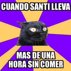 Meme Anxiety Cat - Cuando santi lleva mas de una hora sin comer - 24326698