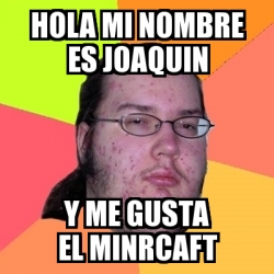 Meme Friki - HOLA MI NOMBRE ES JOAQUIN Y ME GUSTA EL MINRCAFT - 24382450