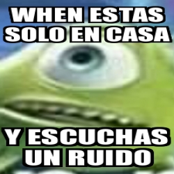 Meme Personalizado - When estas solo en casa Y escuchas un ruido - 24398920