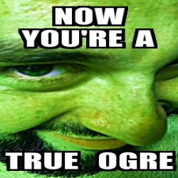 Meme Personalizado - NOW YOU'RE A TRUE OGRE - 24640137