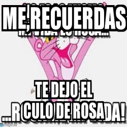 Meme Personalizado - Me,recuerdas Te dejo el culo de rosa - 24647988