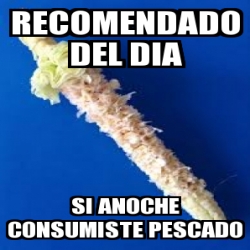 Meme Personalizado - Recomendado del dia Si anoche consumiste pescado ...