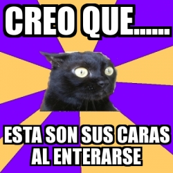 Meme Anxiety Cat - Creo que...... Esta son sus caras al enterarse ...