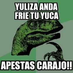 Meme Filosoraptor - yULIZA ANDA FRIE TU YUCA APESTAS CARAJO!! - 24901056