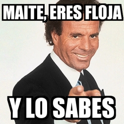 Meme Julio Iglesias - Maite, eres floja Y lo sabes - 24904369