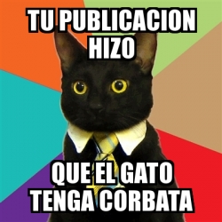 Meme Business Cat - TU PUBLICACION HIZO QUE EL GATO TENGA CORBATA ...