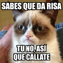 Meme Grumpy Cat - Sabes que da risa tu no, asÃ­ que callate - 25147822