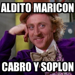 Meme Willy Wonka - aldito maricon cabro y soplon - 25170841