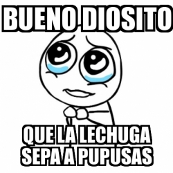 Meme Por favor - Bueno diosito Que la lechuga sepa a pupusas - 25258343
