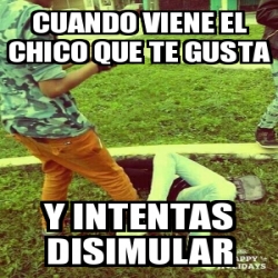 Meme Personalizado - CUANDO VIENE EL CHICO QUE TE GUSTA Y INTENTAS ...