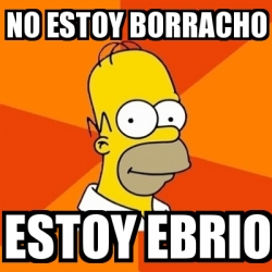 Meme Homer - no estoy BORRACHO estoy ebrio - 26927848