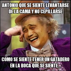 Meme Yao Wonka - antonio que se siente levantarse de la cama y no ...