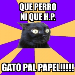 Meme Anxiety Cat - que perro ni que H.p. gato pal papel!!!!! - 27557269