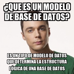 Meme Sheldon Cooper - Â¿Que es un modelo de base de datos? es un tipo ...