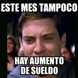 Meme crying peter parker - Este mes tampoco Hay aumento de sueldo ...