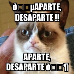 Meme Grumpy Cat - ðŸŽµAparte, Desaparte !! Aparte, desaparte ðŸŽ ...