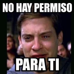 Meme crying peter parker - no hay permiso para ti - 27783038
