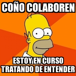 Meme Homer - CoÃ±o colaboren estoy en curso tratando de entender - 27969780