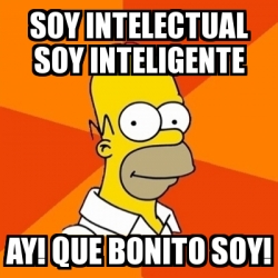 Meme Homer - SOY INTELECTual Soy Inteligente ay! que bonito soy! - 28154647