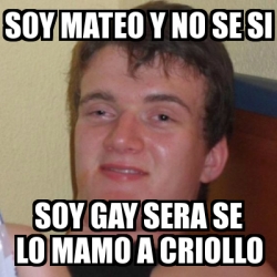 Meme Stoner Stanley - soy mateo y no se si soy gay sera se lo mamo a criollo - 28208599