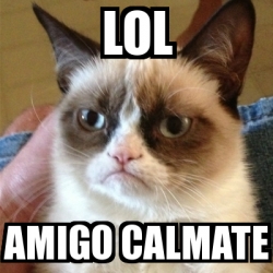 Meme Grumpy Cat - lol amigo calmate - 28632150