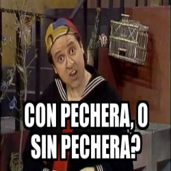 Meme Personalizado - CON PECHERA, O SIN PECHERA? - 29388186