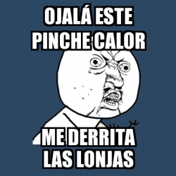 Meme Y U No - OjalÃ¡ este pinche calor me derrita las lonjas - 29416707