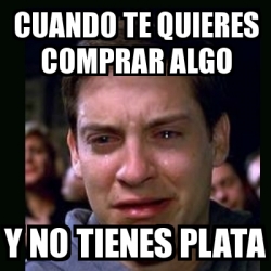 Meme crying peter parker - cuando te quieres comprar algo y no tienes ...
