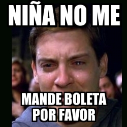 Meme crying peter parker - NiÃ±a no me Mande boleta por favor - 29798706