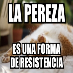Meme Personalizado - la pereza es una forma de resistencia - 29978805