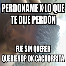 Meme Personalizado - perdoname x lo que te dije perdon fue sin querer ...
