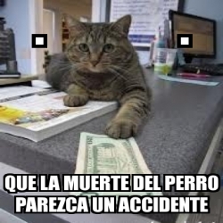 Meme Personalizado - . . Que la muerTe del perro parezca un accIdente ...