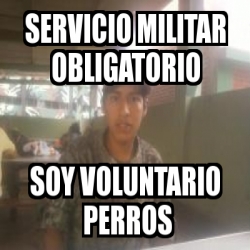 Meme Personalizado - Servicio militar obligatorio Soy voluntario Perros ...