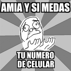 Meme Whyyy - AMIA Y SI MEDAS TU NUMERO DE CELULAR - 3283526