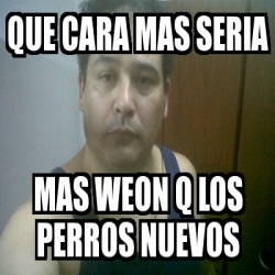 Meme Personalizado - que cara mas seria mas weon q los perros nuevos ...