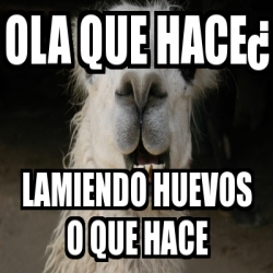 Meme Personalizado - Ola que haceÂ¿ Lamiendo hueVos o que hace - 3315330