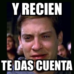 Meme crying peter parker - y RECIEN te das cuenta - 3347468