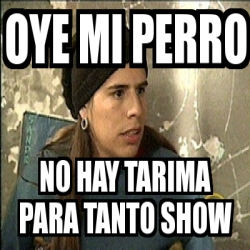 Meme Personalizado - oye mi perro no hay tarima para tanto show - 3360255