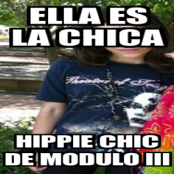Meme Personalizado - ella es la chica hippie chic de modulo III - 3381906